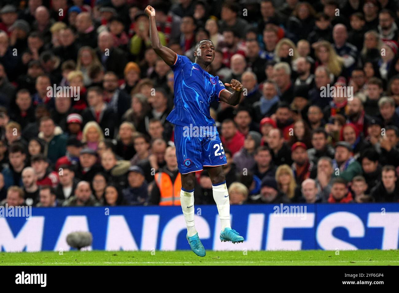 Chelsea's Moises Caicedo celebrates scoring their side's first goal of ...