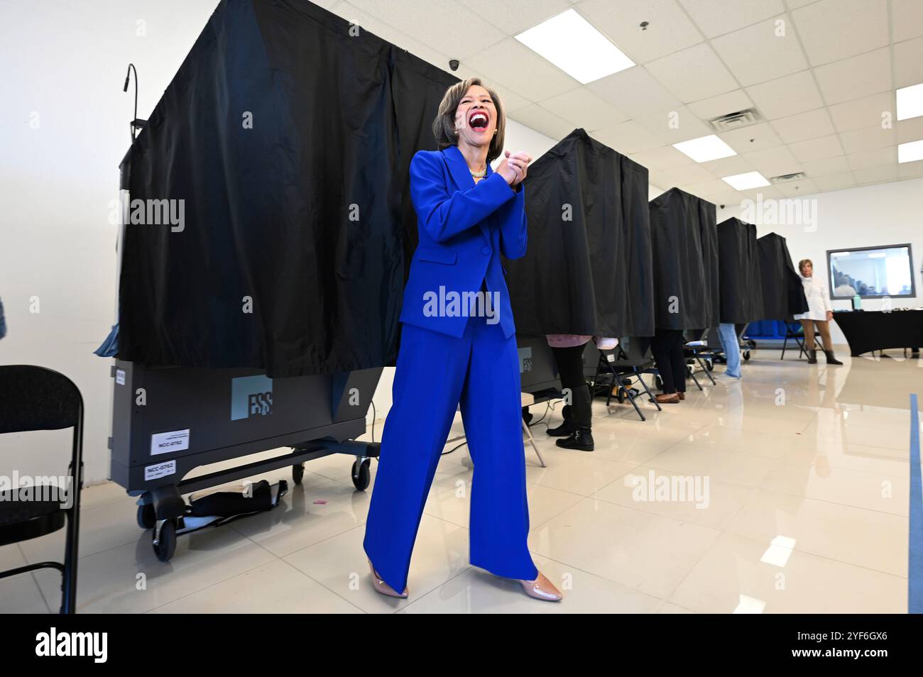 Rep. Lisa Blunt Rochester, D-Del, votes during early voting, Sunday ...