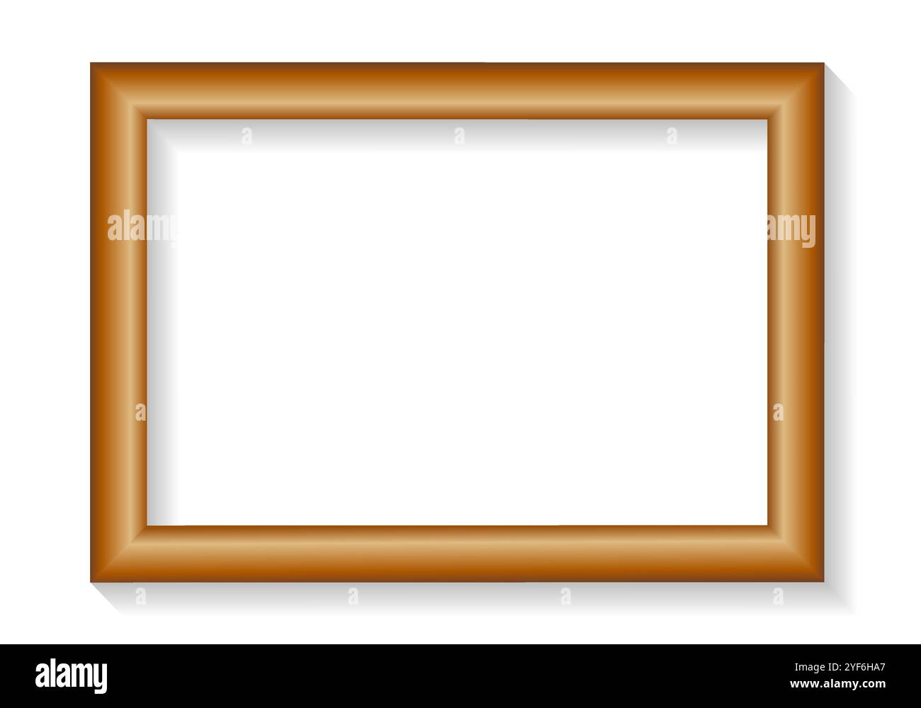 Realistic elegant rectangular wooden picture frame. Vector illustration ...