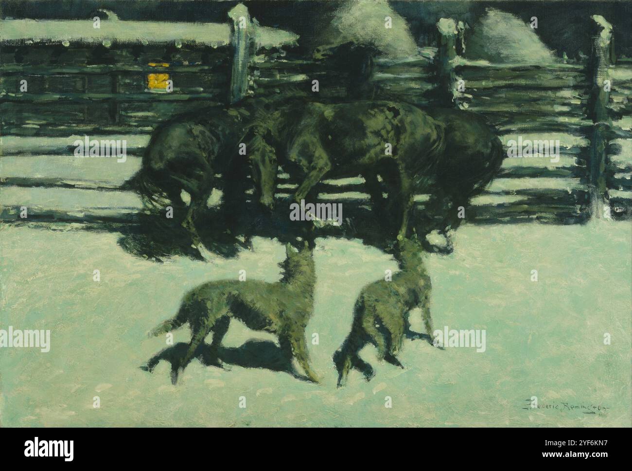 The Call for Help, Painting by Frederic Remington Stock Photo - Alamy