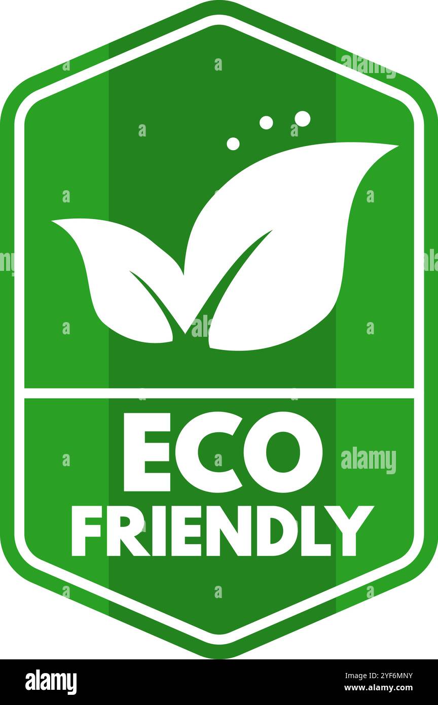 eco friendly - designation, label, green sticker Stock Vector Image ...