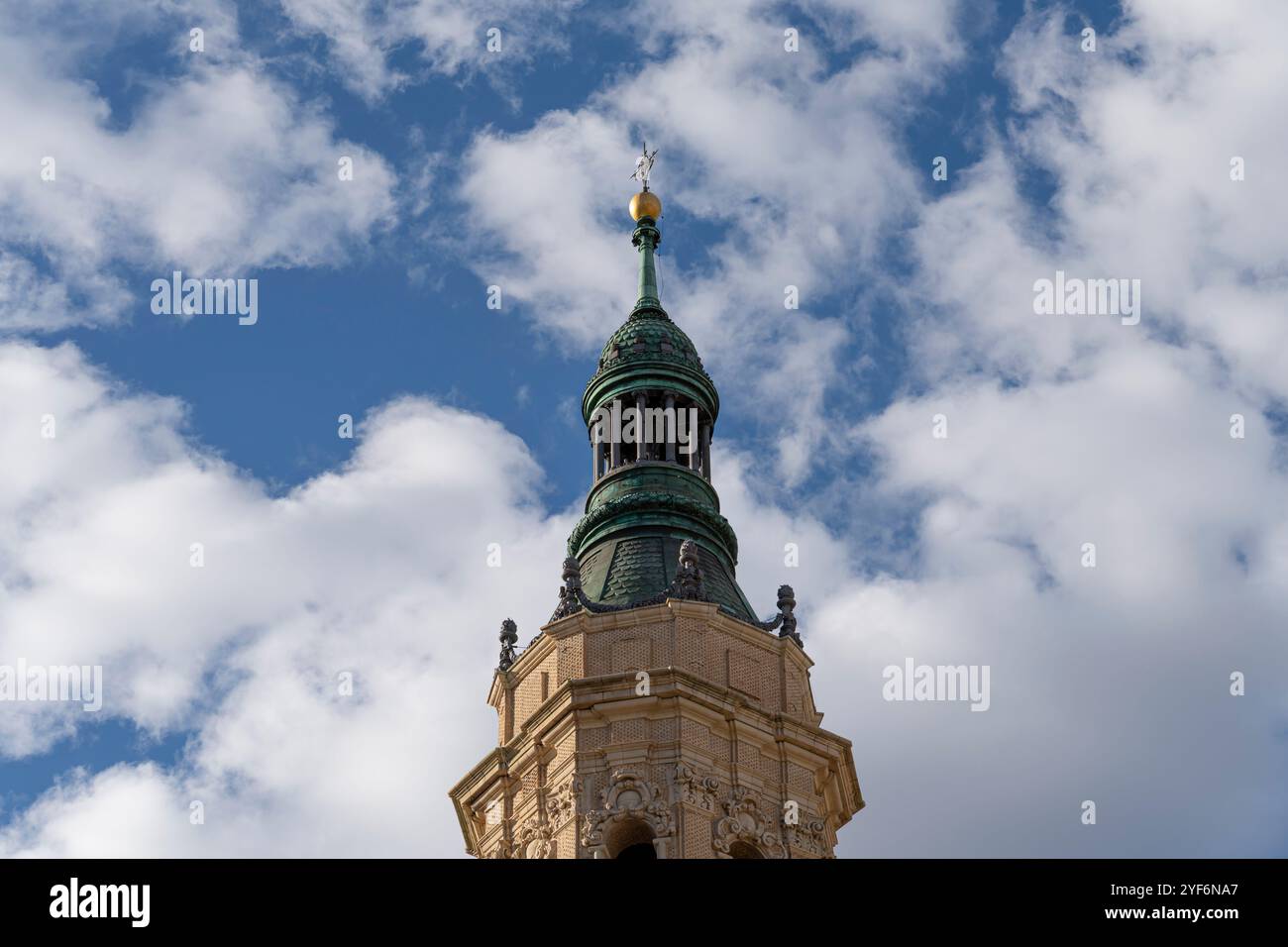 Tower of Basilica del Pilar, a fine example of Mudejar architecture ...