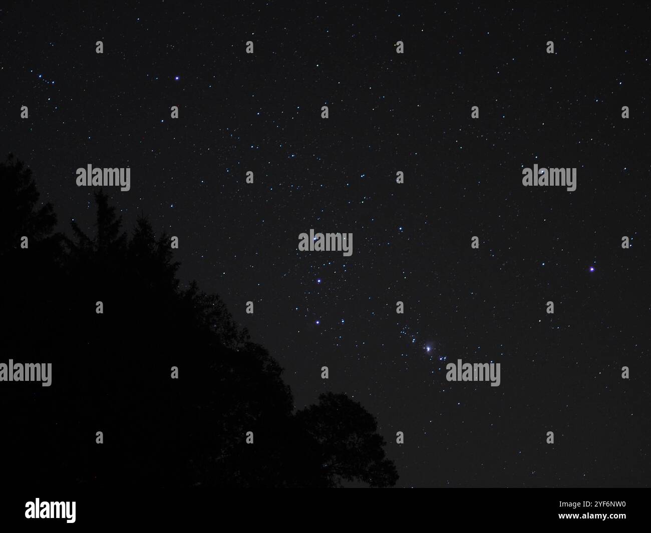 A breathtaking starry night sky with recognizable constellations shines ...
