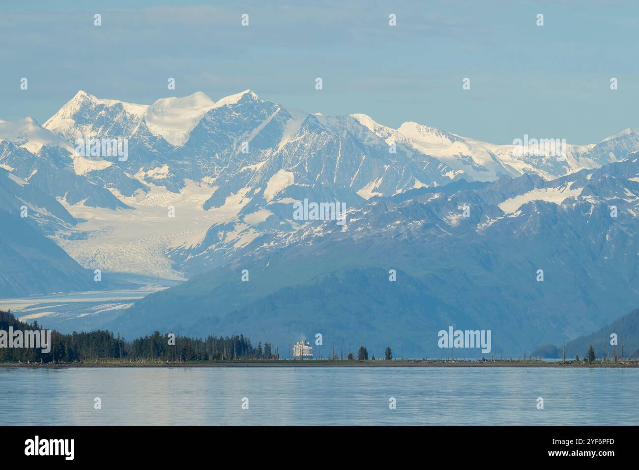 Alaska, Prince William Sound. Cruise ship in scenic Alaskan landscape ...