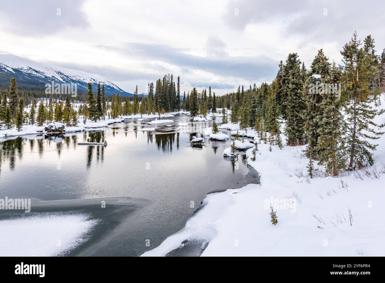 A winter wonderland seen in northern Canada, Yukon Territory during ...