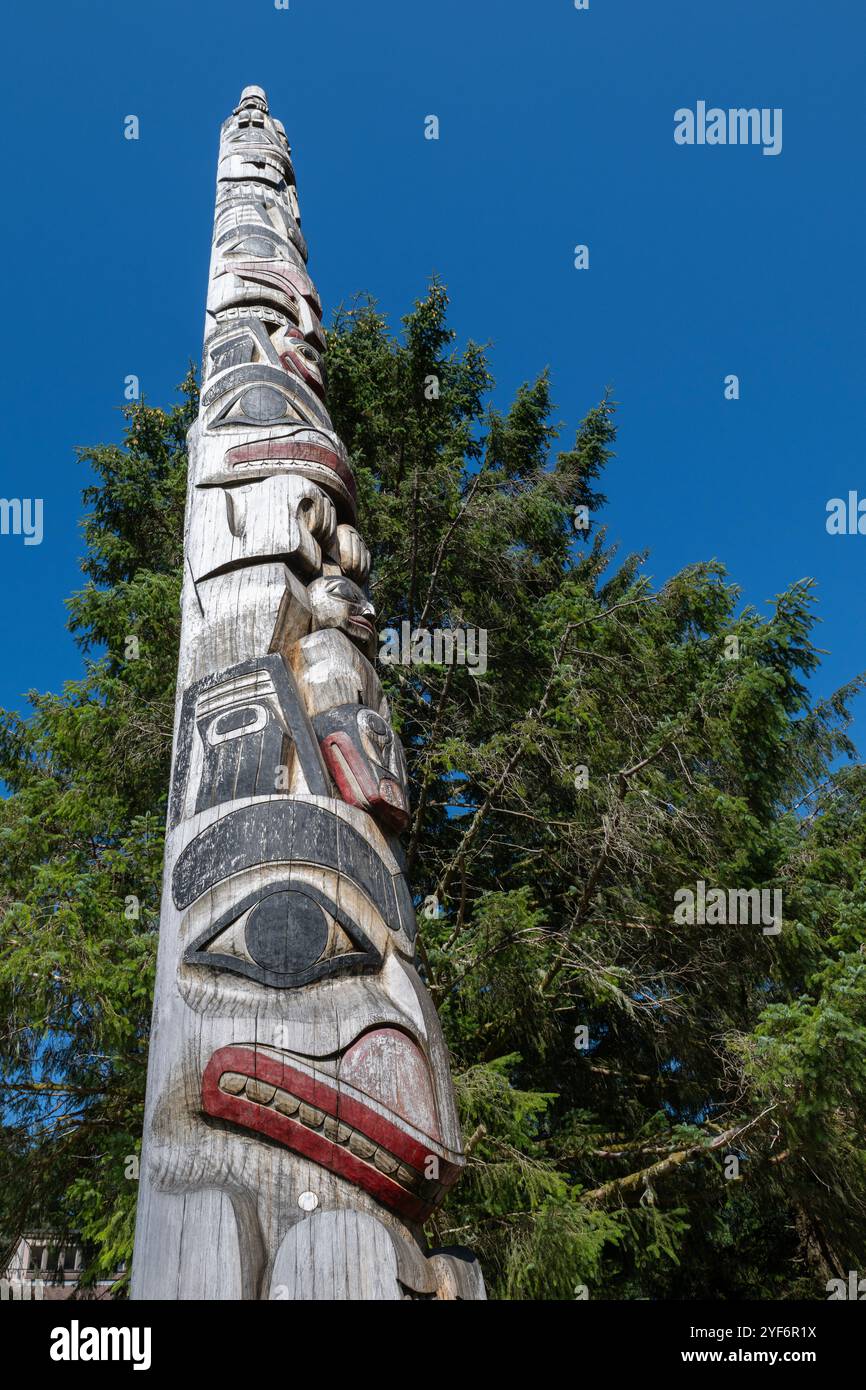 Alaska, Sitka. Sitka National Historical Park, Totem Trail, home to an ...