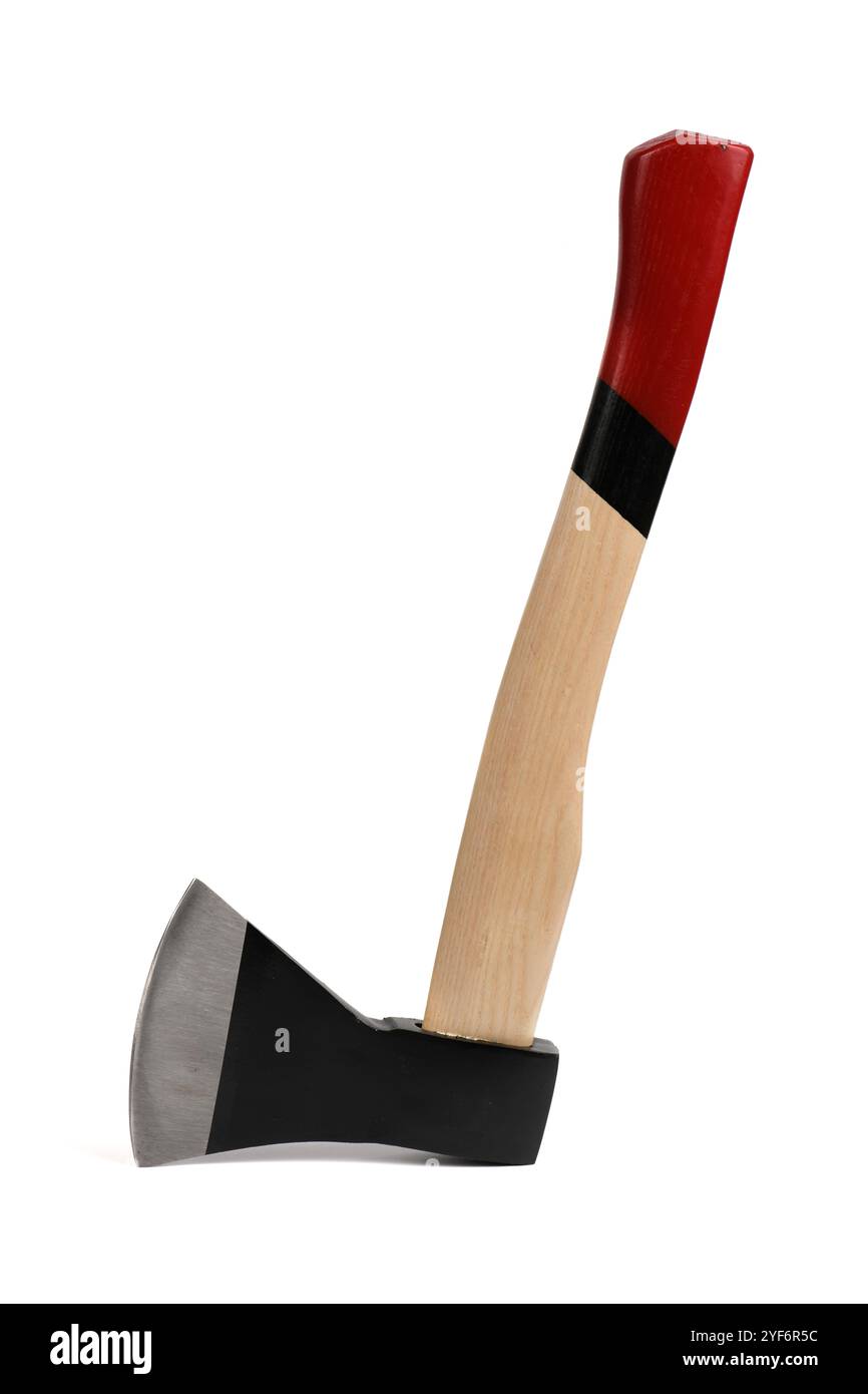 Axe with wooden handle. Tools side view Stock Photo - Alamy