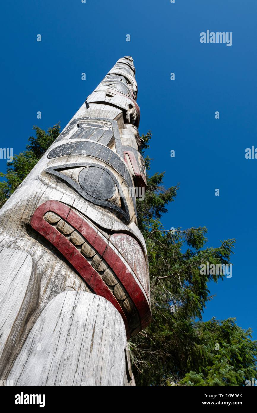 Alaska, Sitka. Sitka National Historical Park, Totem Trail, home to an ...
