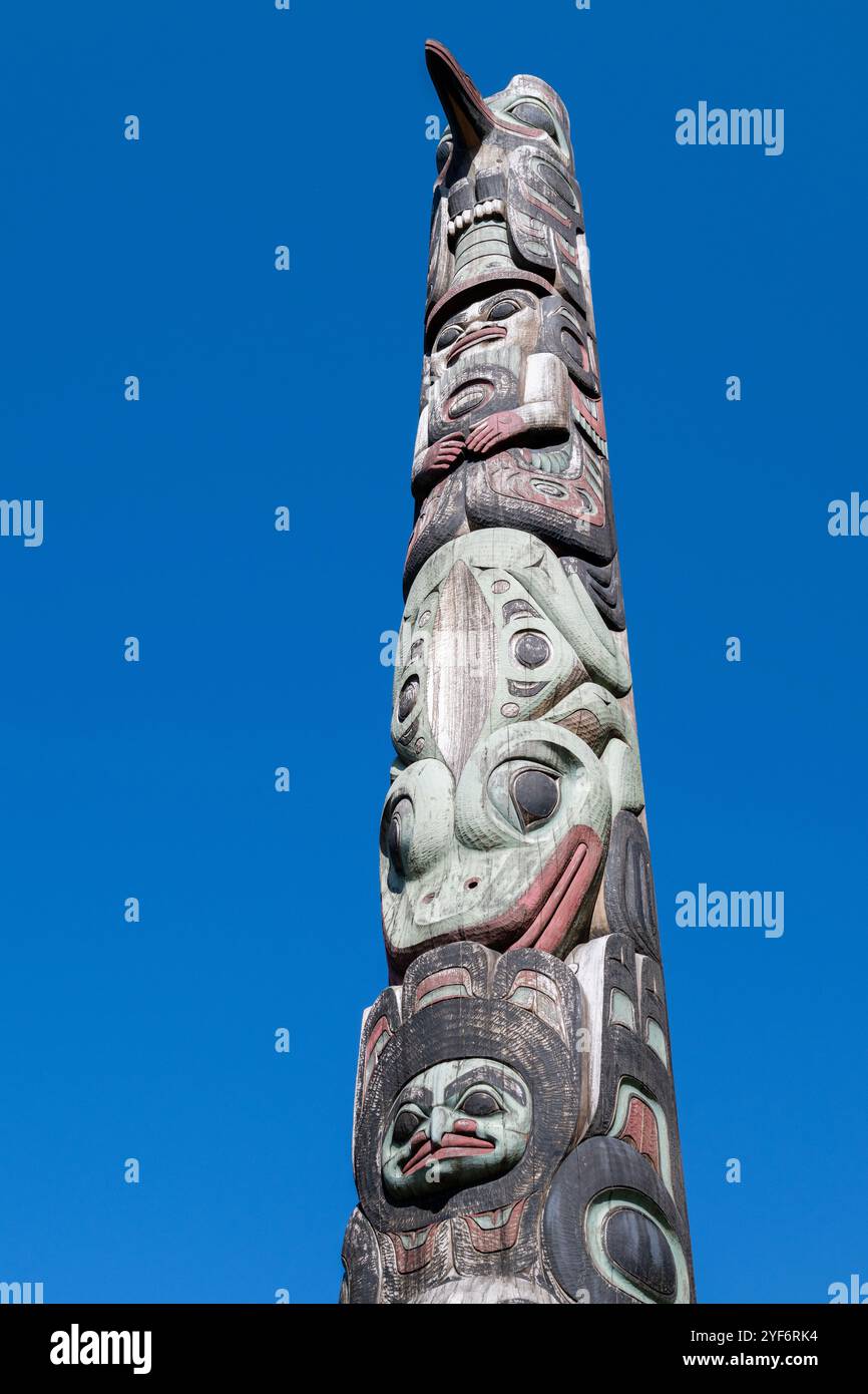 Alaska, Sitka. Sitka National Historical Park, Totem Trail, home to an ...