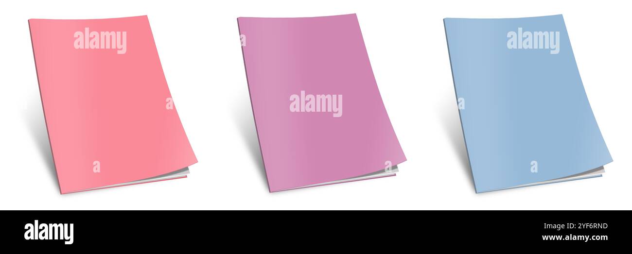Three magazine blank template color for presentation layouts and design ...
