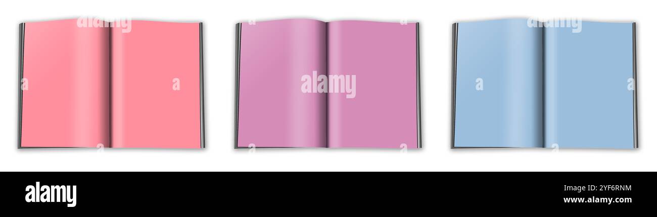Three magazine blank template color for presentation layouts and design ...