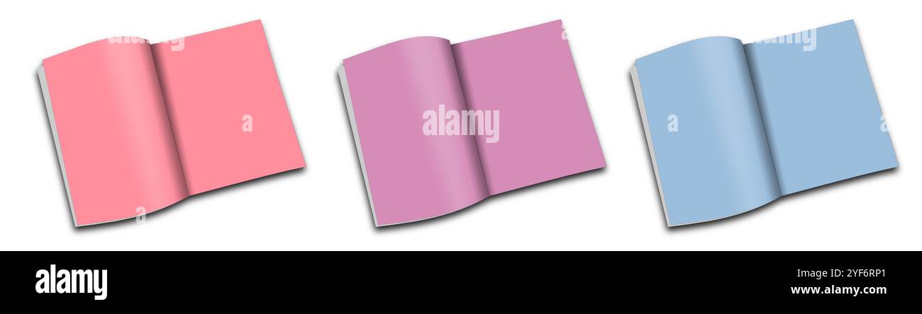 Three magazine blank template color for presentation layouts and design ...