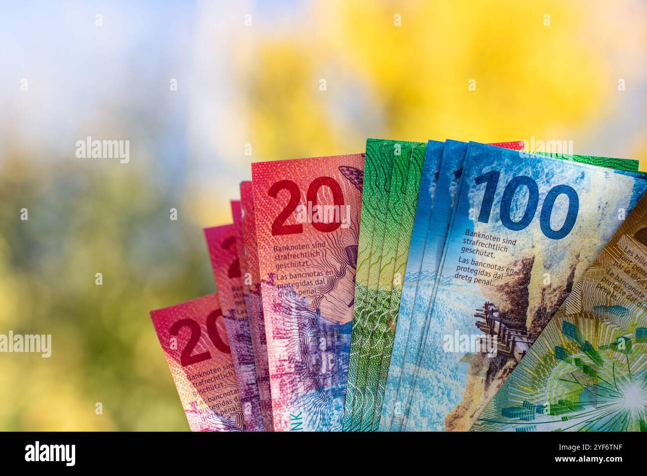 Swiss franc Currency Banknote. CHF Money Currency Stock Photo - Alamy