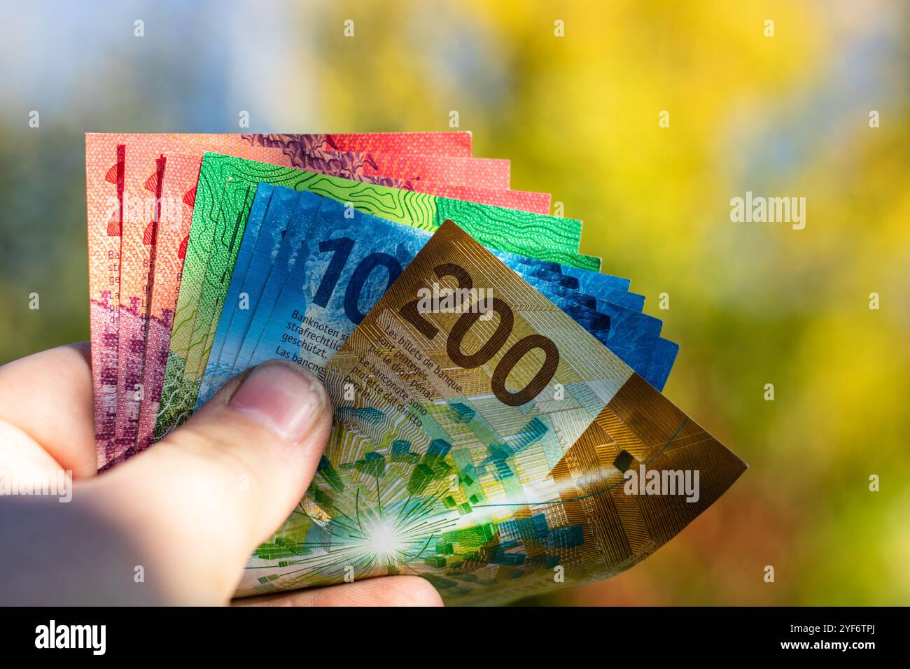 Swiss franc Currency Banknote. CHF Money Currency Stock Photo - Alamy