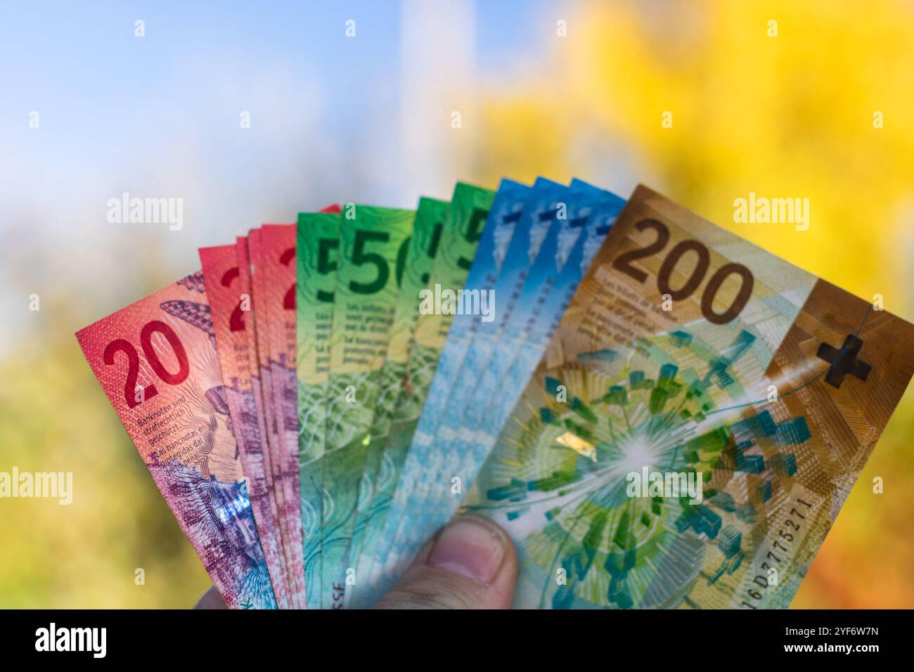Swiss franc Currency Banknote. CHF Money Currency Stock Photo - Alamy