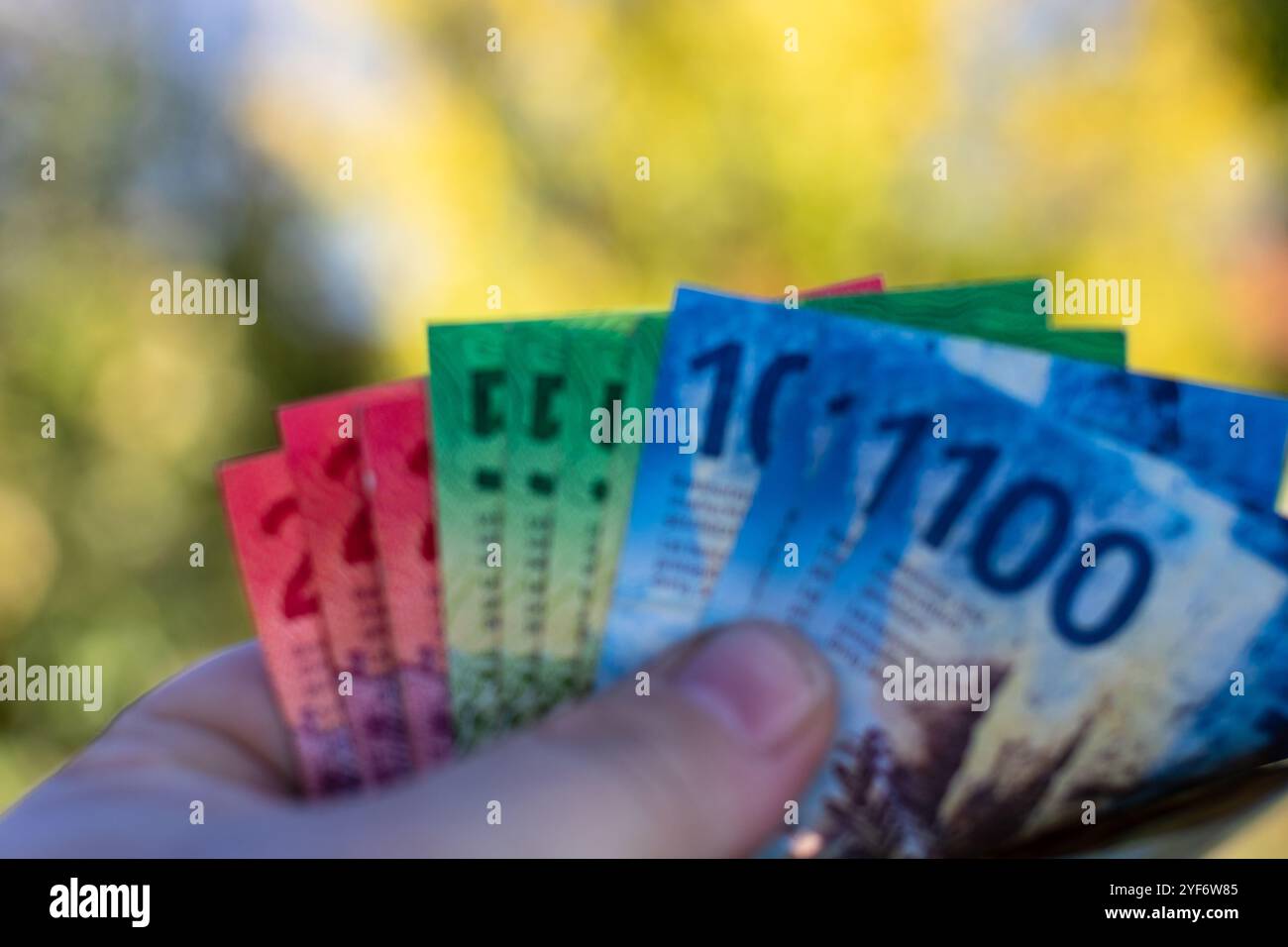 Swiss franc Currency Banknote. CHF Money Currency Stock Photo - Alamy