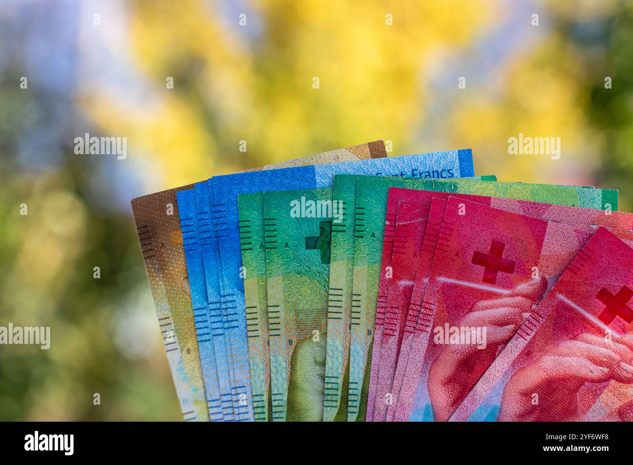 Swiss franc Currency Banknote. CHF Money Currency Stock Photo - Alamy