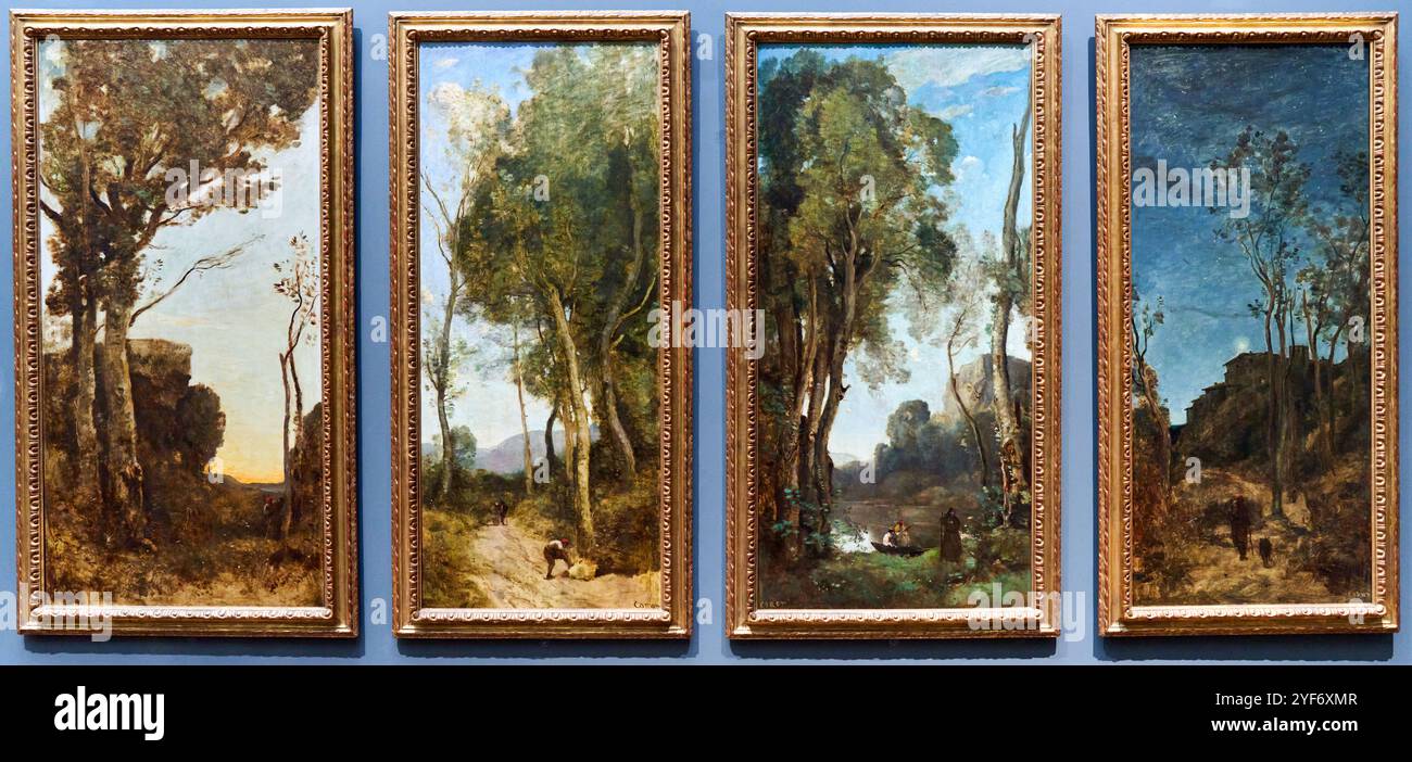 The Four Times of Day, about 1858, Jean-Baptiste-Camille Corot (1796 ...