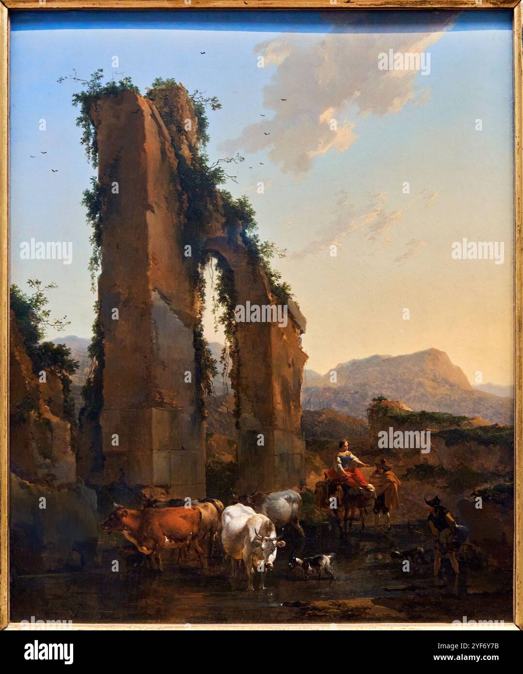 Peasants by a Ruined Aqueduct, probably 1655-1660, Nicolaes Berchem ...