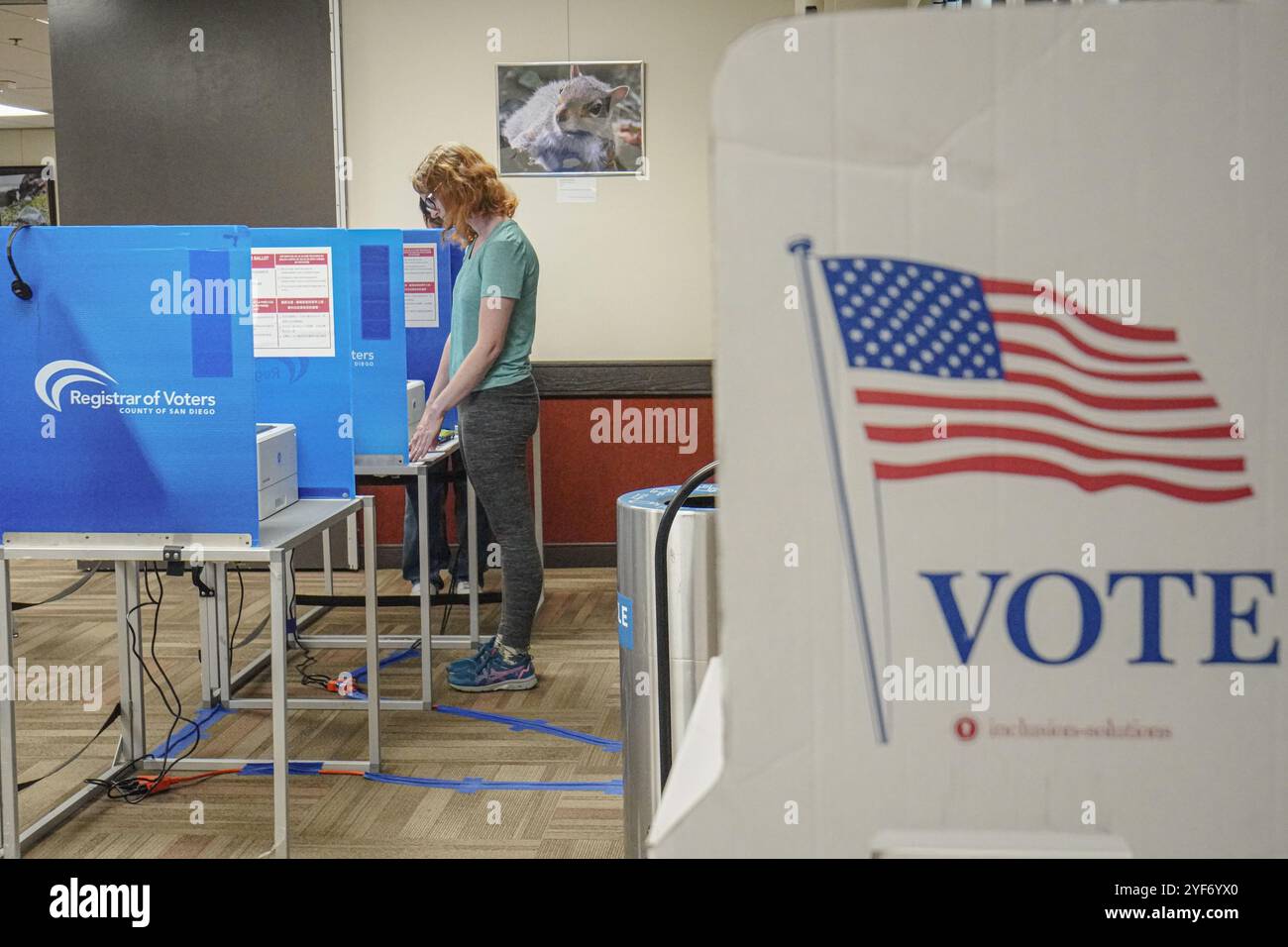 San Diego, United States. 02nd Nov, 2024. People vote at the vote ...