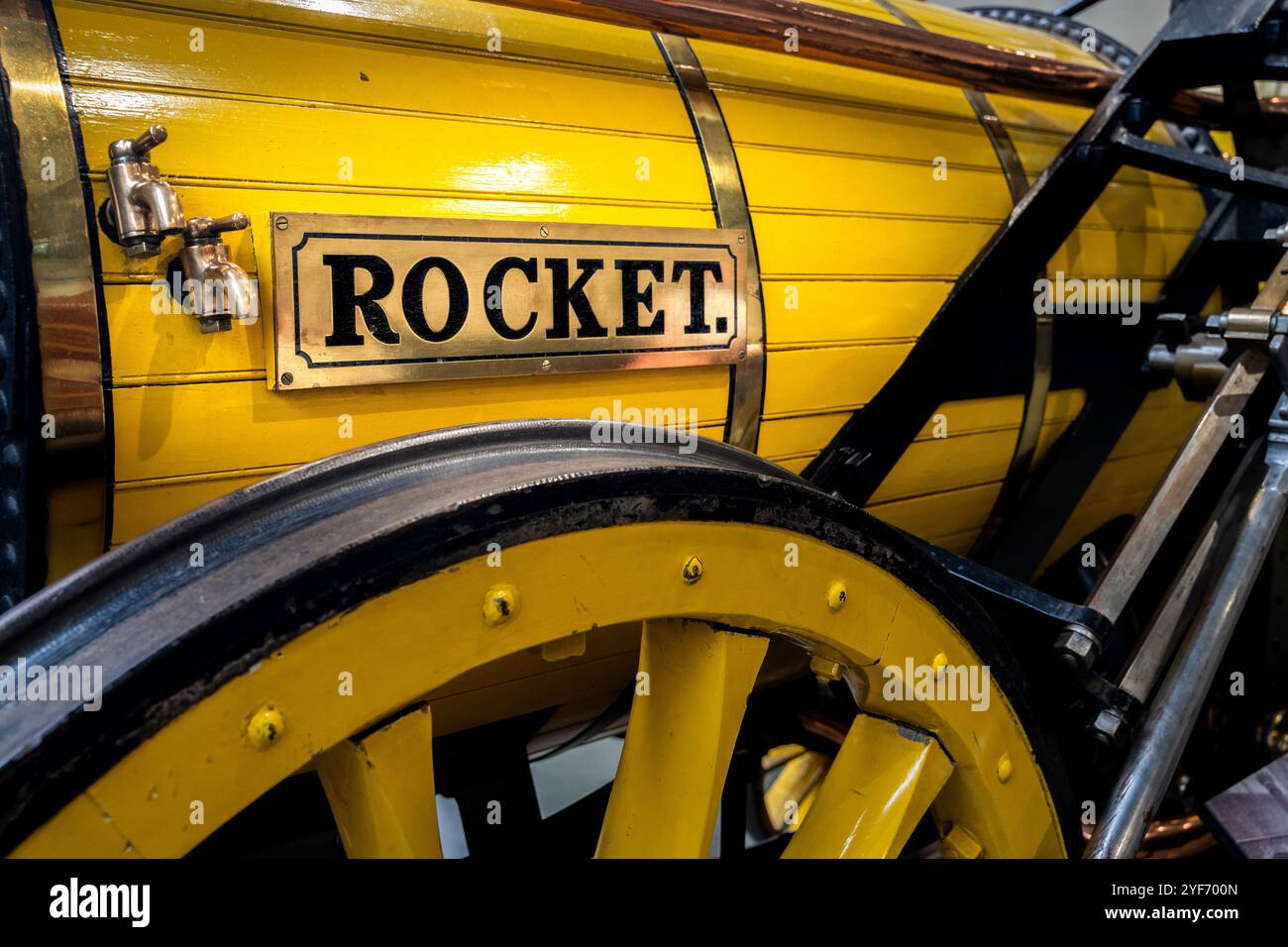 NRM, YORK, UK - OCT 6, 2024. A replica of Robert Stephenson's famous ...