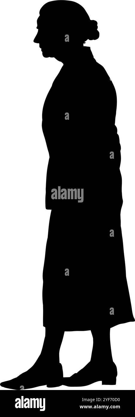 silhouette of old woman walking, old age Stock Vector Image & Art - Alamy