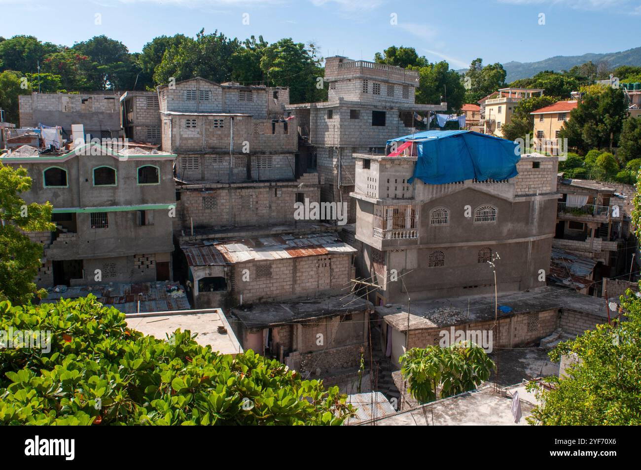 View of Port au Prince hillside slum, Haiti Stock Photo - Alamy