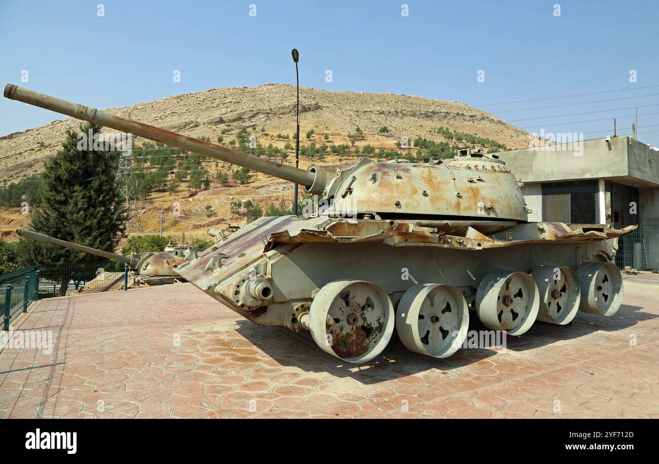Tanks of Saddam Hussein displayed at Kore in Iraqi Kurdistan as a ...