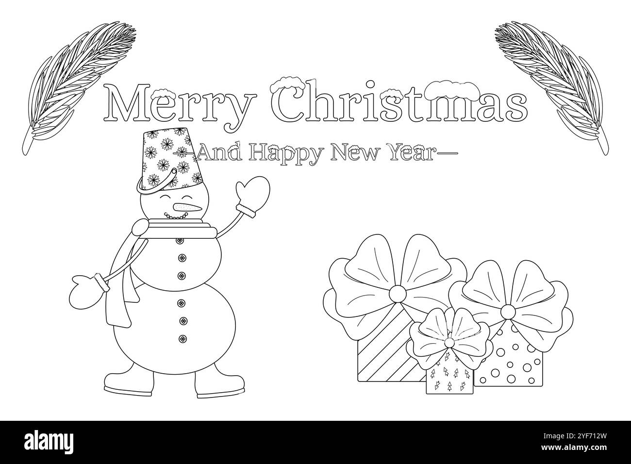 Printable gift box coloring page Stock Vector Images - Alamy