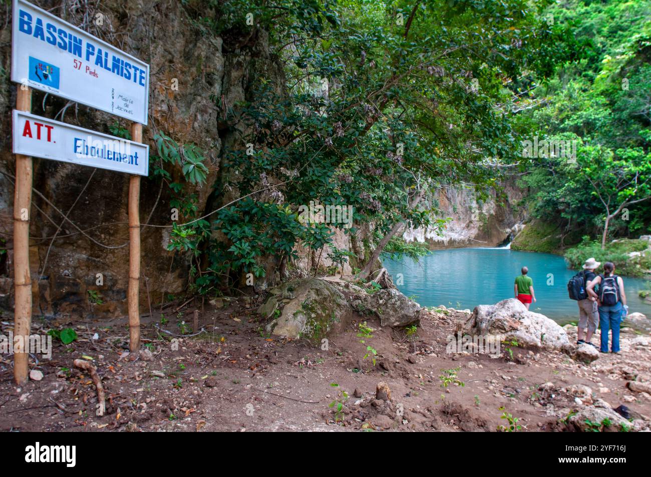 Exploring the cobalt waters of Bassin Bleu waterfall composed of bassin ...