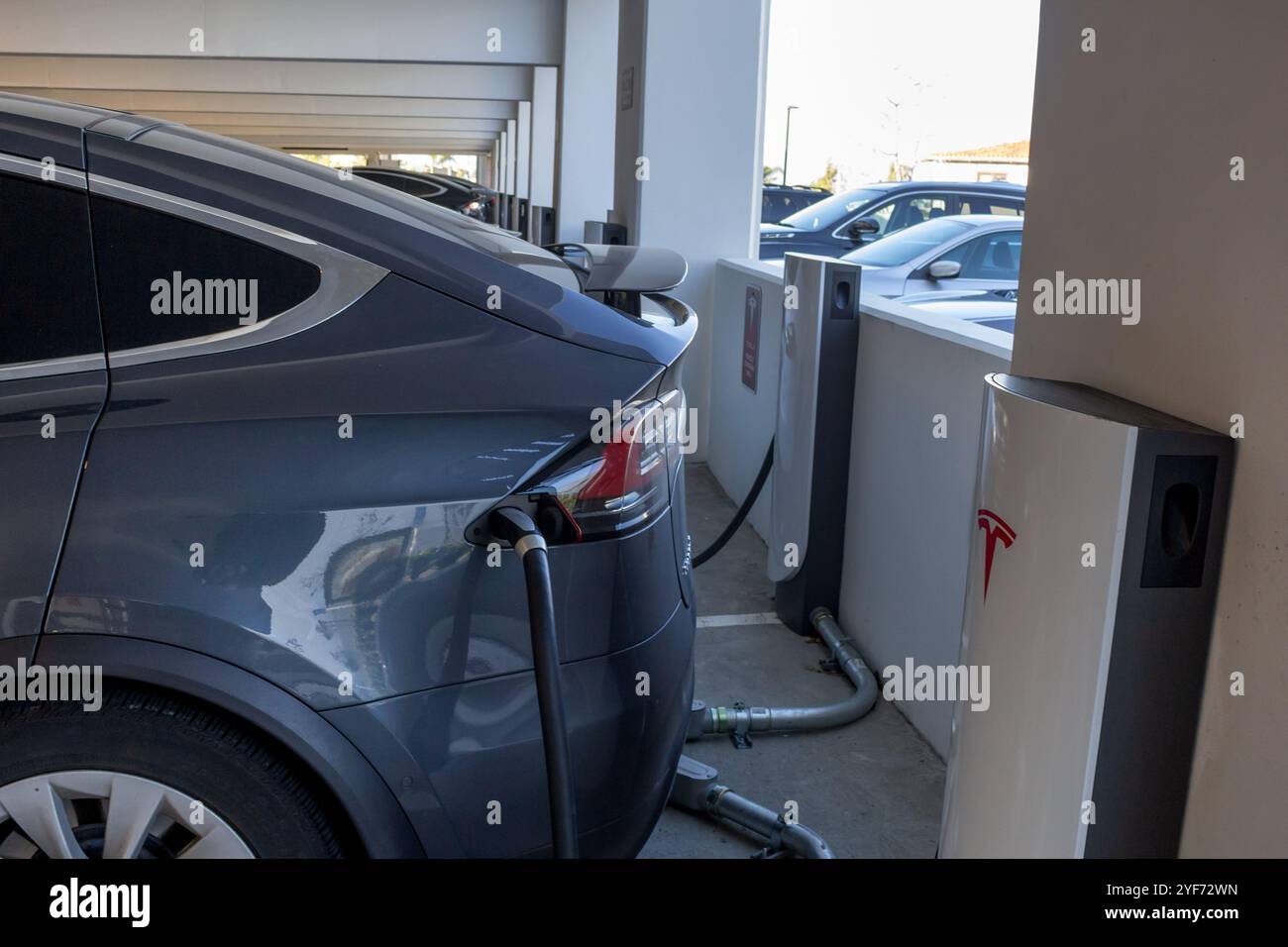 Los Angeles, California, United States - 03-08-2019: A view of a Tesla ...