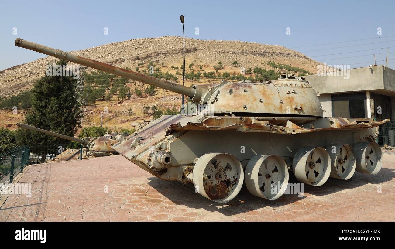 Tanks of Saddam Hussein displayed at Kore in Iraqi Kurdistan as a ...