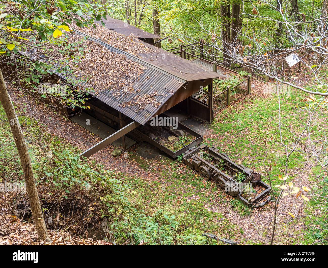 From above, the remnants of the abandoned coal mine Nuttalburg tell ...