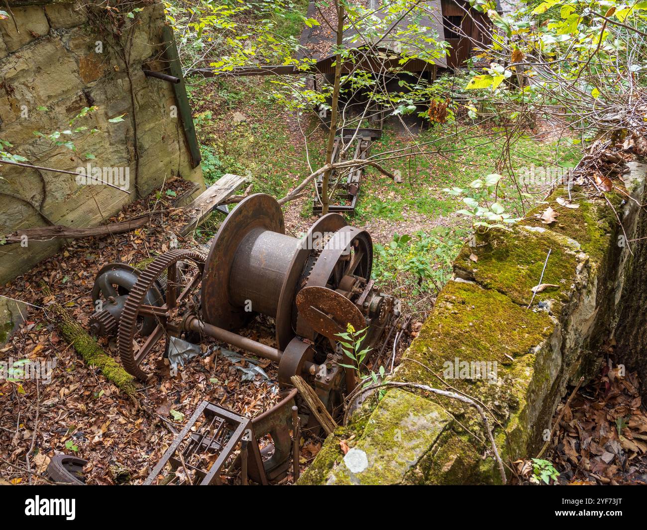 The intricate details of machinery at the abandoned Nuttalburg coal ...