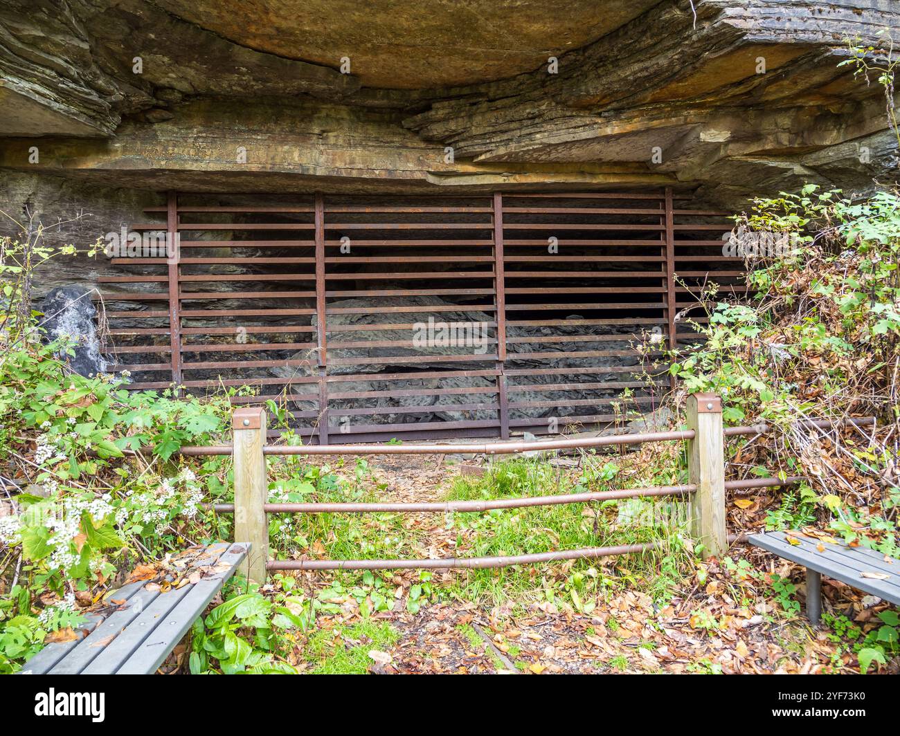 The sealed entrance to the abandoned Nuttalburg coal mine in New River ...