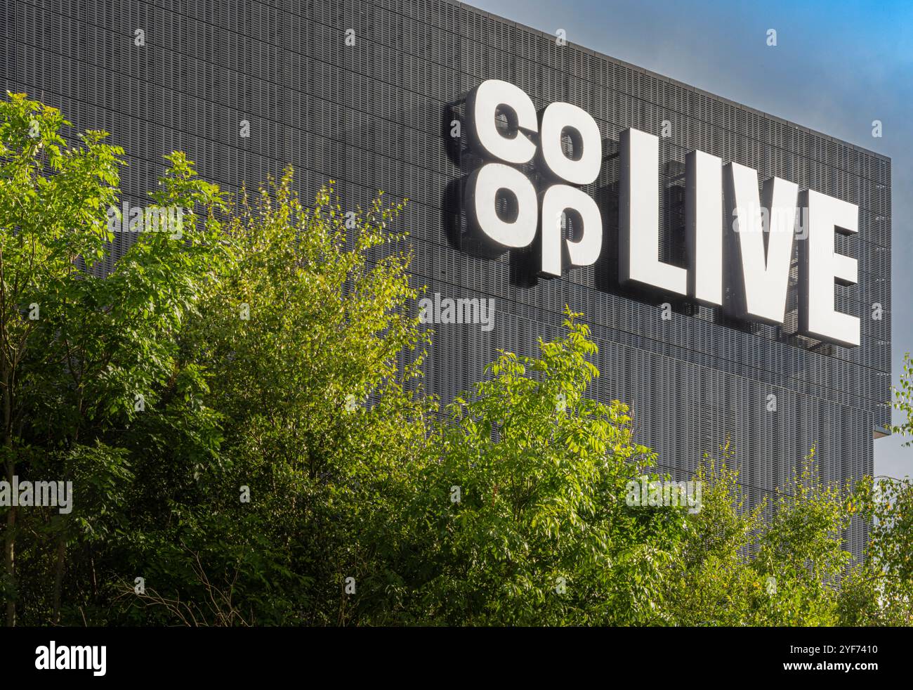 Co-oP Live logo on the exterior of the Co-oP Live Arena, Etihad Campus ...