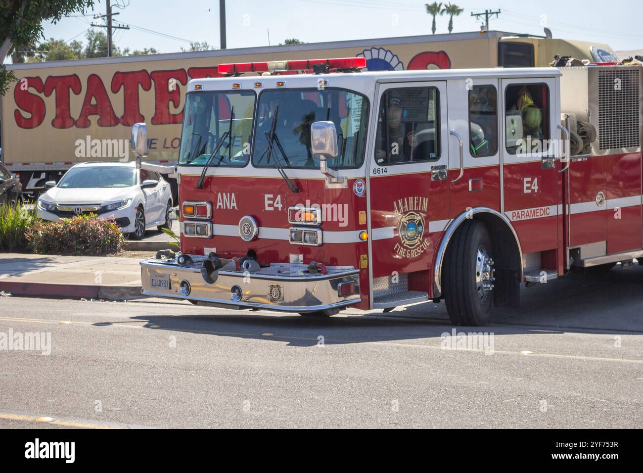 Anaheim, California, United States - 03-12-2019: A view of an Anaheim ...