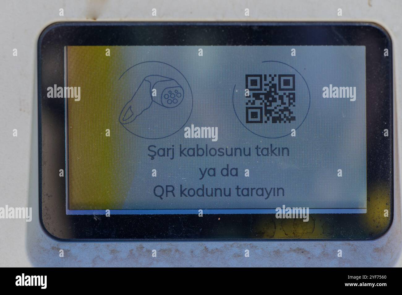 Gaziveren Cyprus -20.10.2024 A clear display inviting users to connect ...