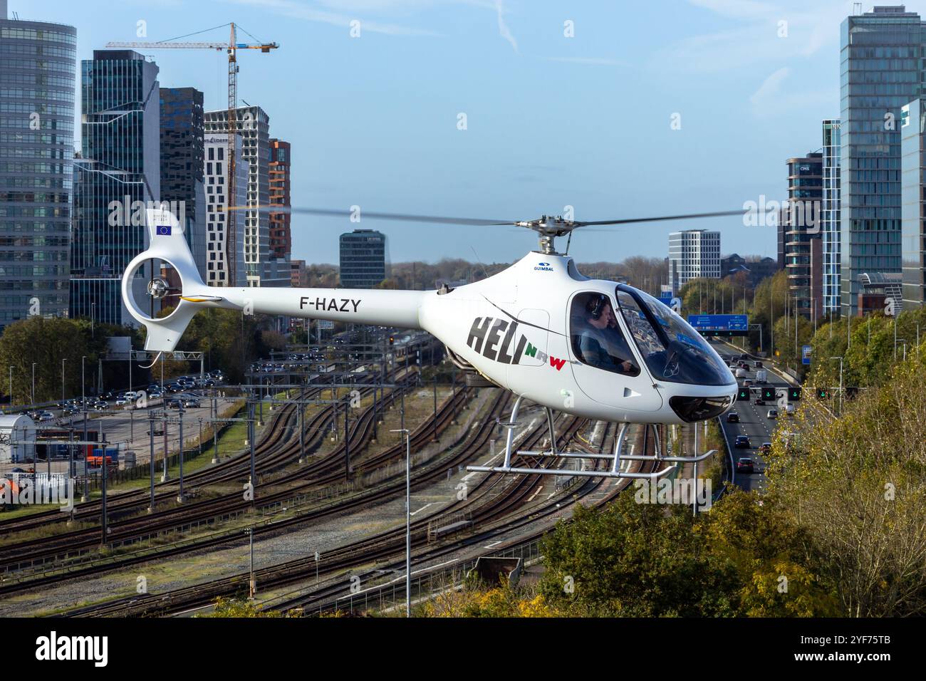 Guimbal Cabri G2 helicopter arriving at the European Rotors 2024 at RAI ...
