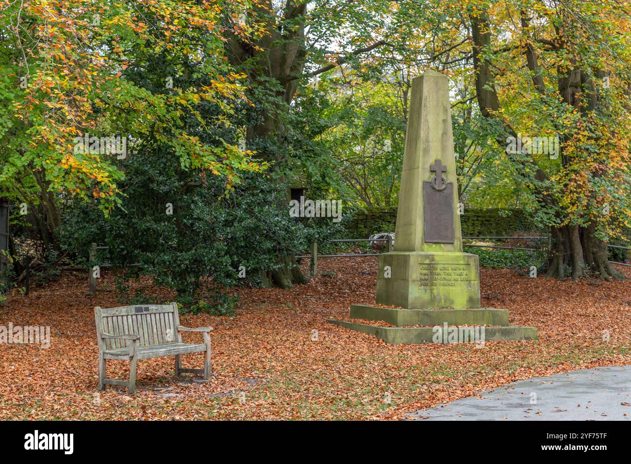 A First World War Memorial in the grounds of Saltaire United Reformed ...
