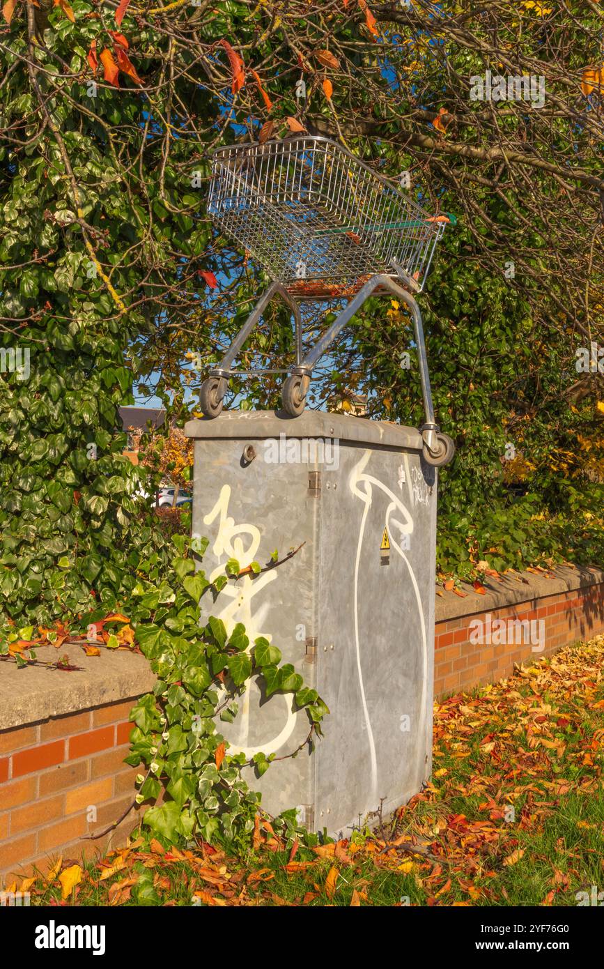 Abandoned metal, shopping trolly, trolley, collection, service, trolley ...