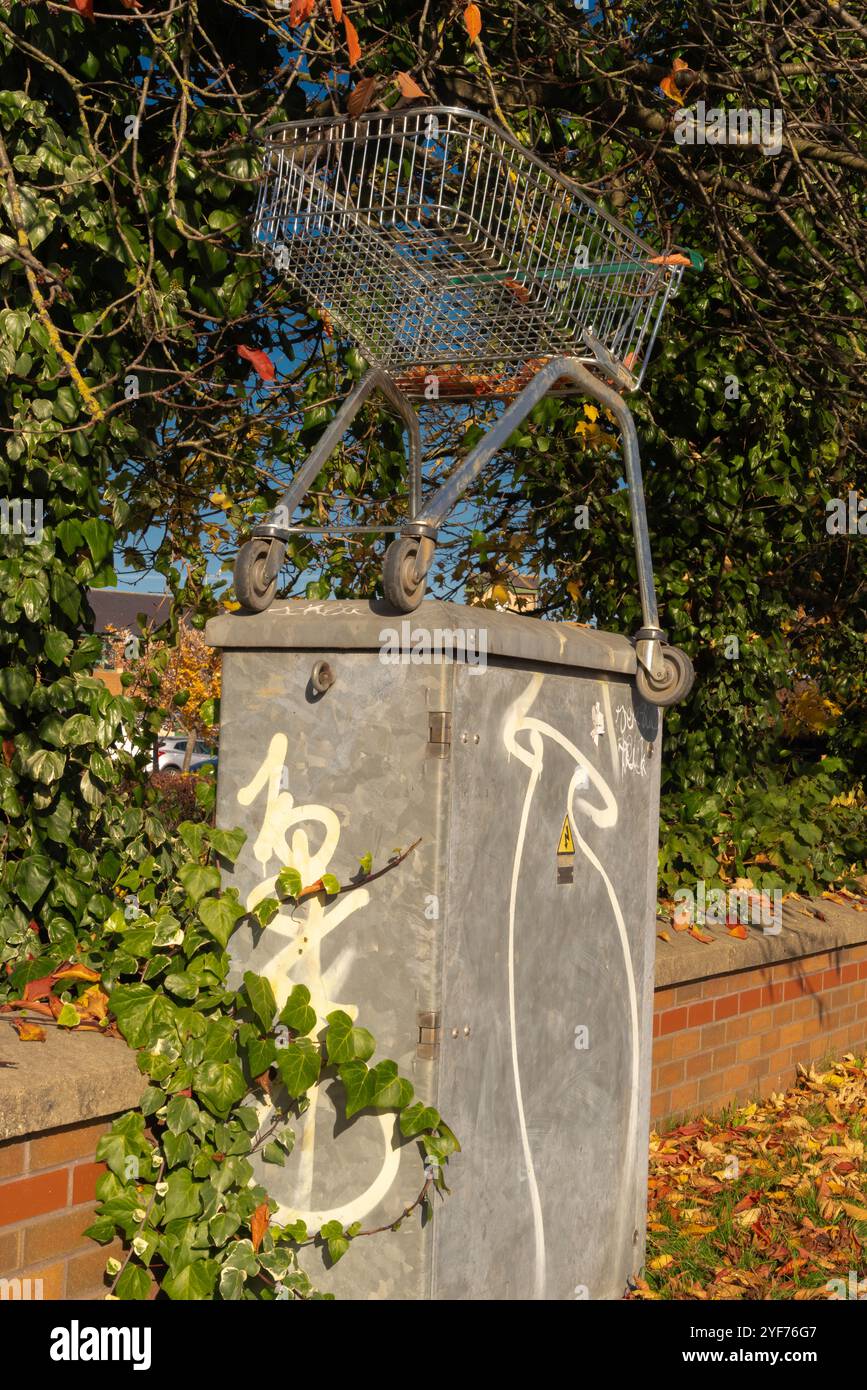 Abandoned metal, shopping trolly, trolley, collection, service, trolley ...