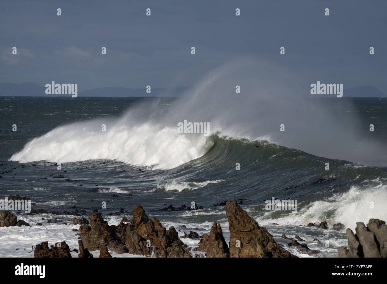 Huge waves in South Africa. Beach in False Bay. Stormy ocean during ...