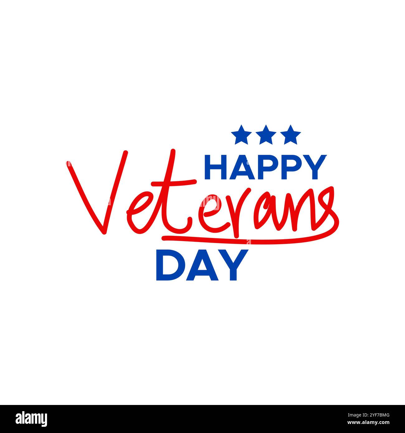 Happy Veterans Day Typography with Stars for USA Veteran Holiday ...