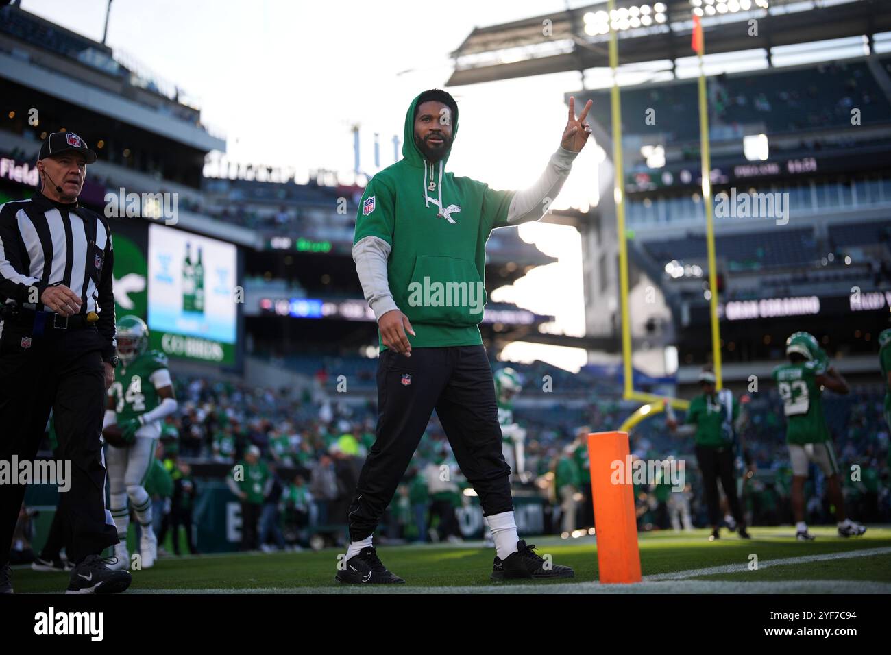 Philadelphia Eagles cornerback Darius Slay Jr. gestures before an NFL ...