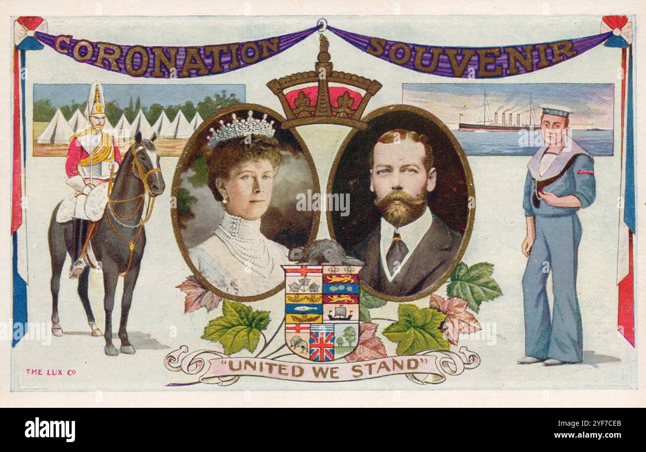 1911 Coronation Souvenir, King George V and Queen Mary, 1911 Postcard ...