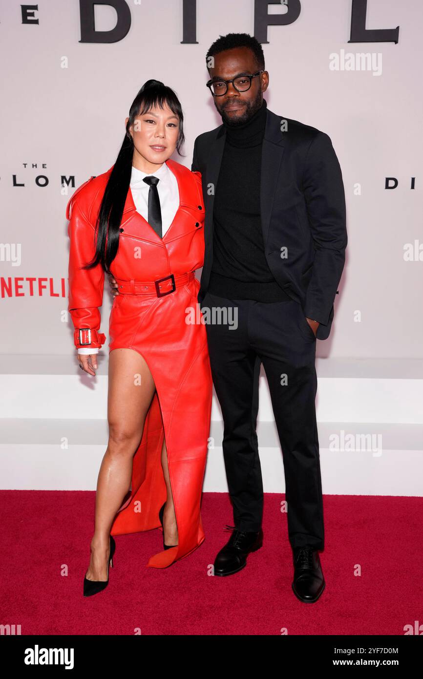 Ali Ahn and William Jackson Harper attend the premiere of Netflix's ...