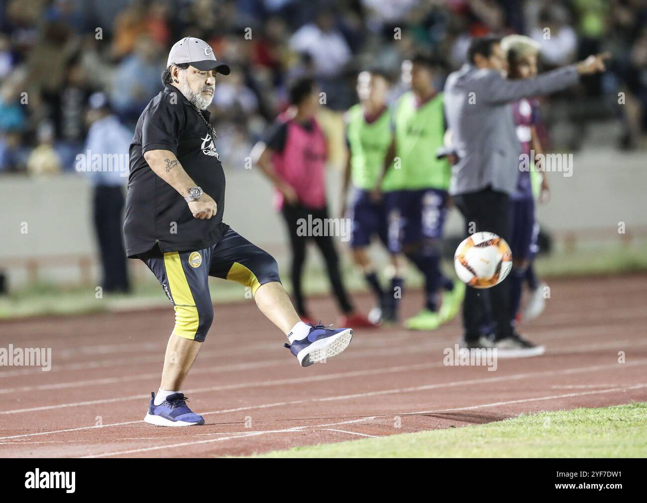 Diego Armando Maradona, Argentine soccer star, as coach during the ...
