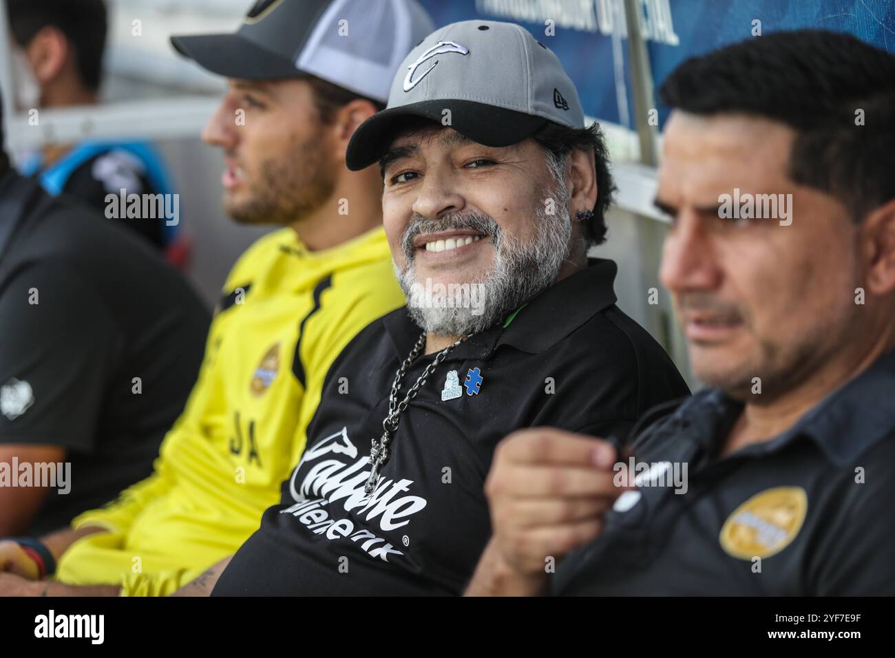 Diego Armando Maradona, Argentine soccer star, as coach during the ...