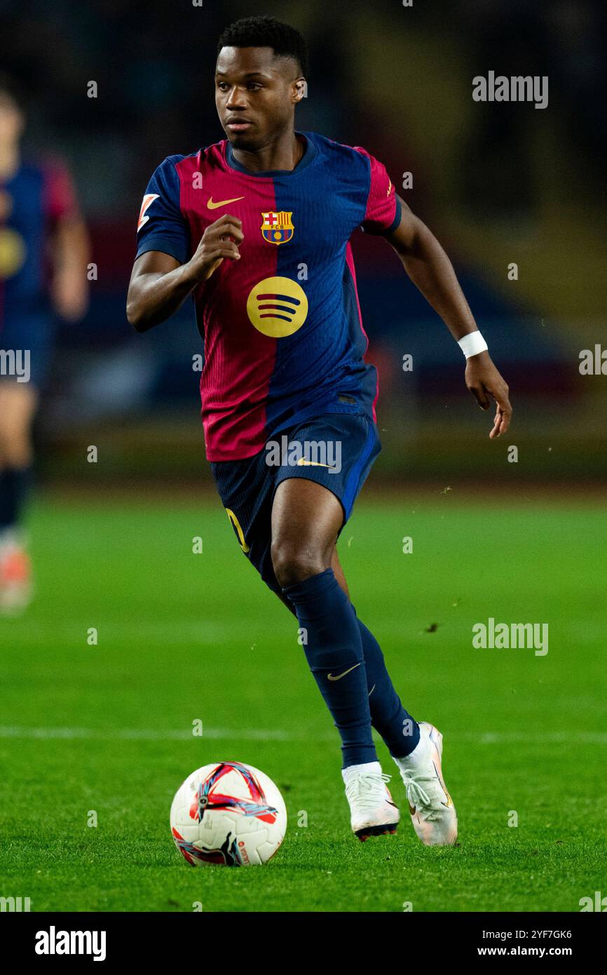 Barcelona, Spain. 3rd Nov, 2024. Ansu Fati (FC Barcelona) in action ...